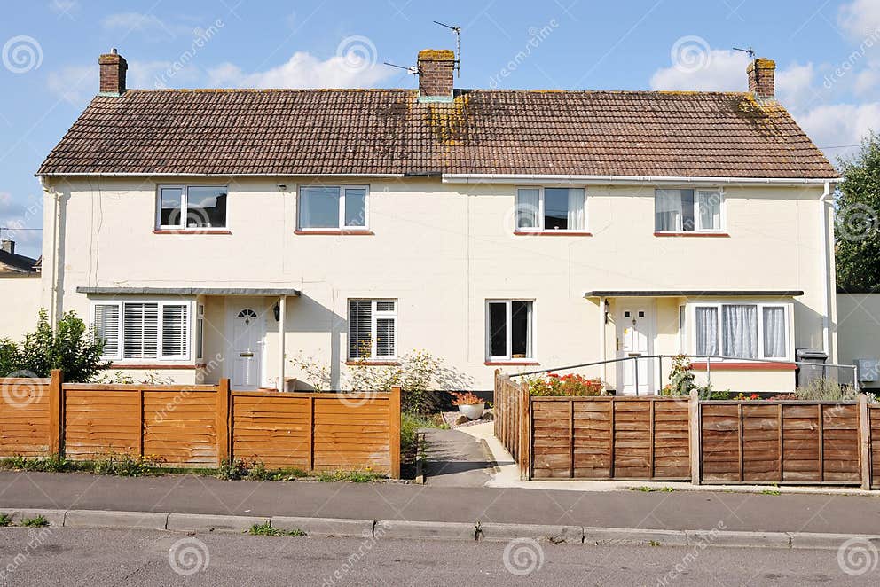 Semi-Detached Houses stock image. Image of cottages, britain - 19915057