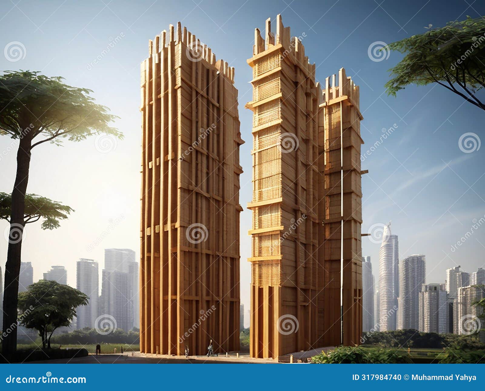 Semi-finished Building Construction from Wood and Bamboo Stock ...