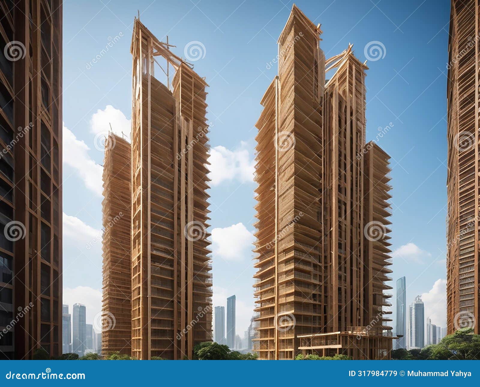 Semi-finished Building Construction from Wood and Bamboo Stock ...