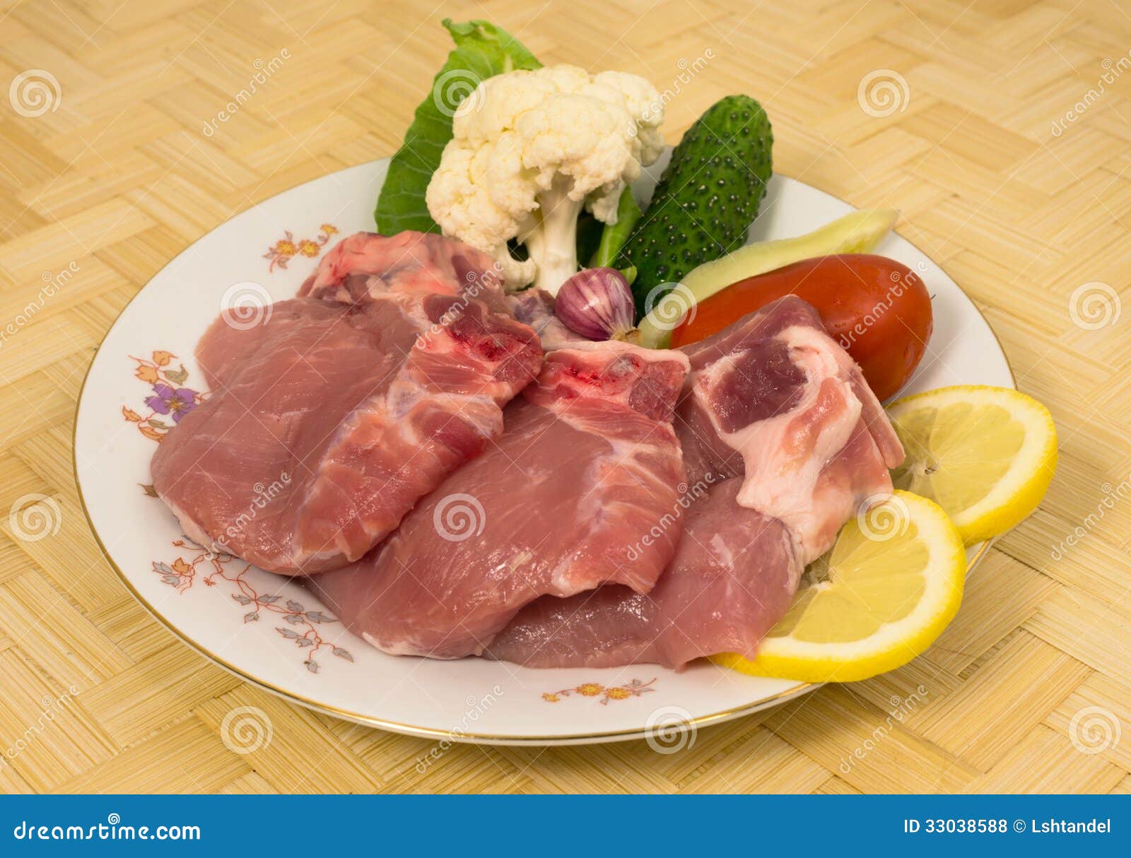 Semi-finished Pork Chop Carbonate with Ribs Stock Photo - Image of ...