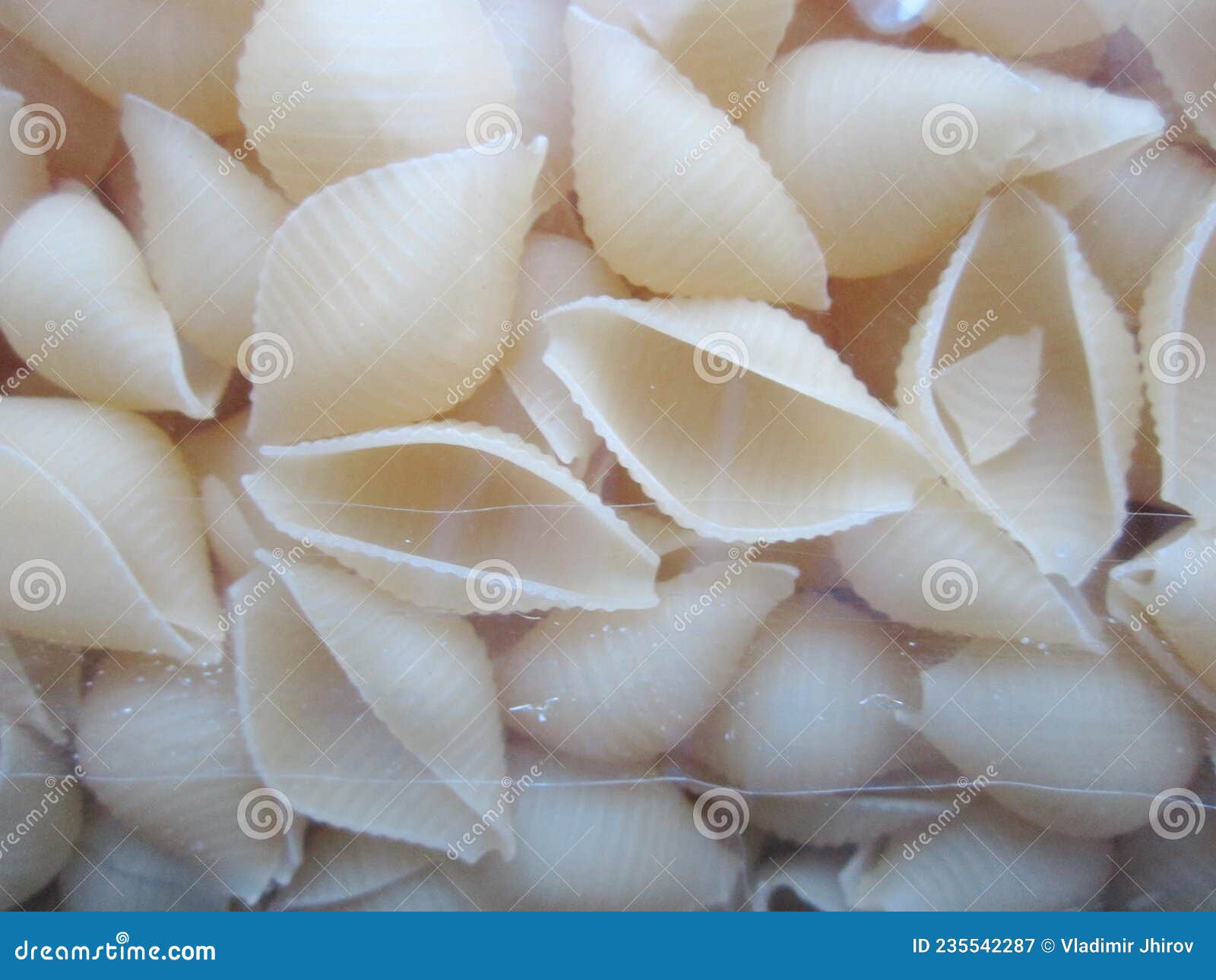 Semi-finished Small Pasta in the Form of Shells in Plastic Packaging ...