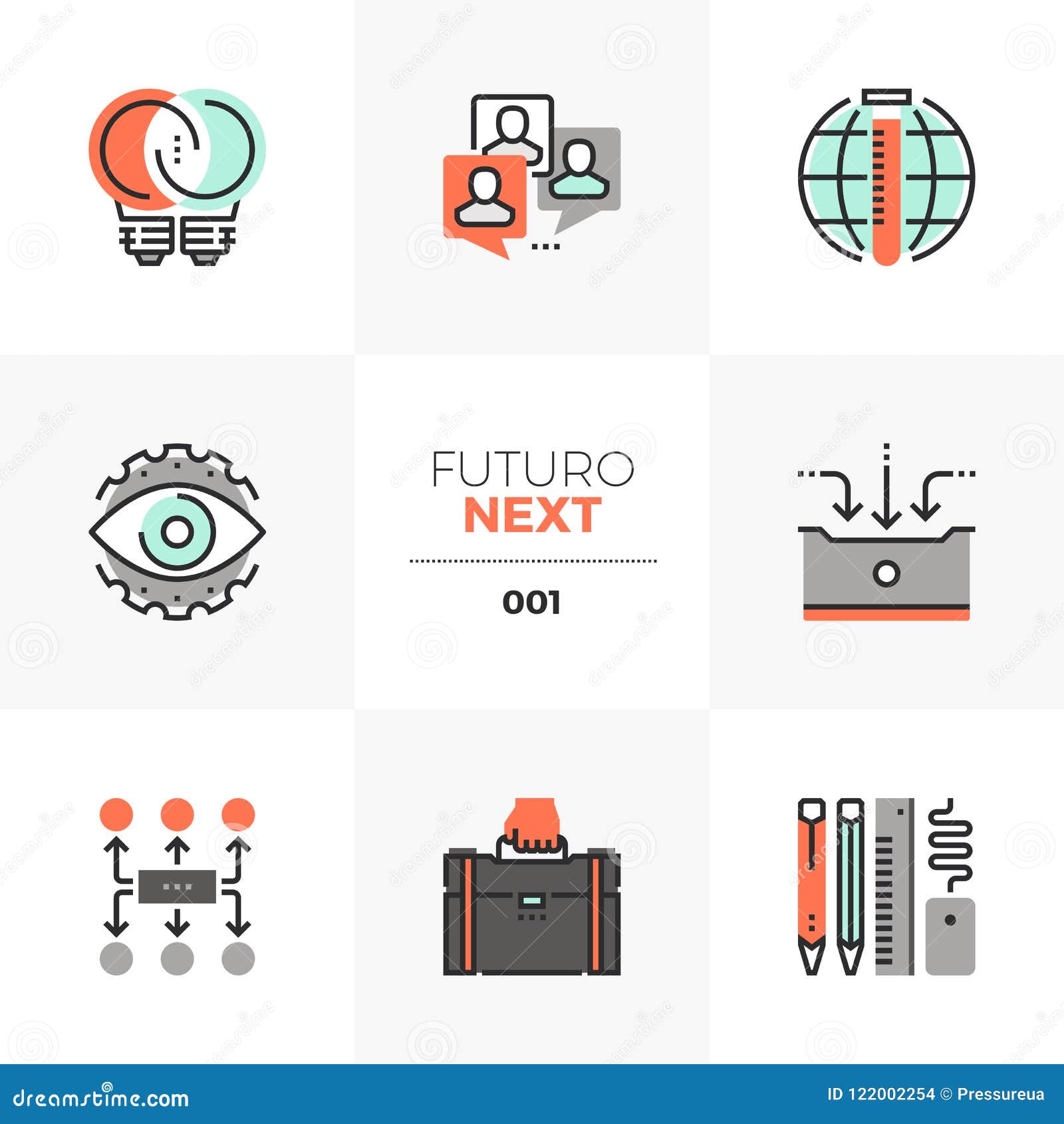 Business Development Futuro Next Icons Stock Vector - Illustration of ...