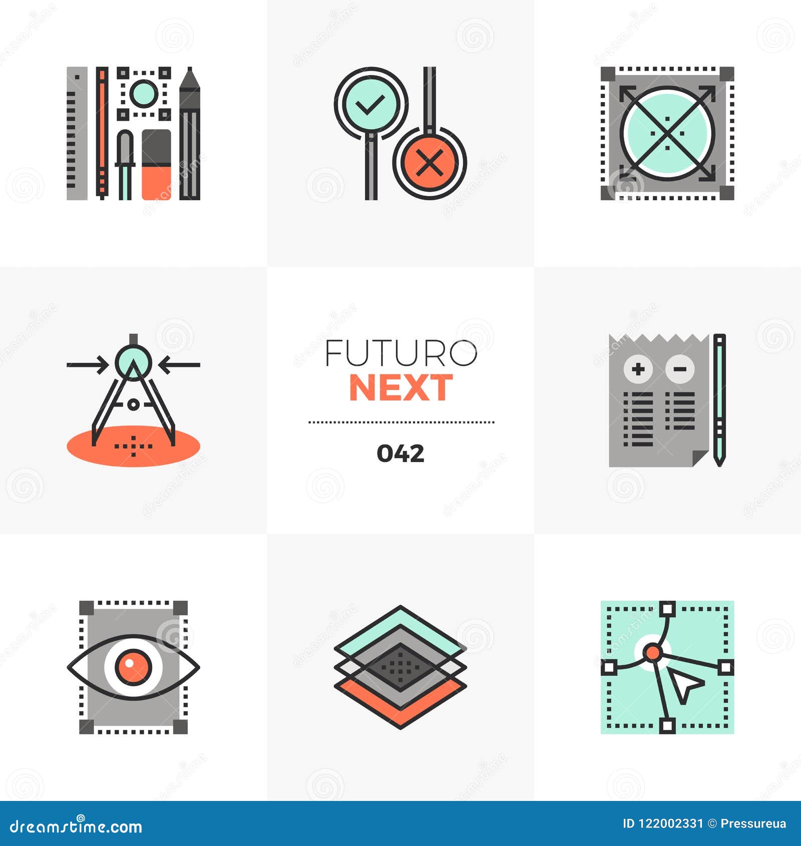 Prototyping Futuro Next Icons Stock Vector - Illustration of design ...