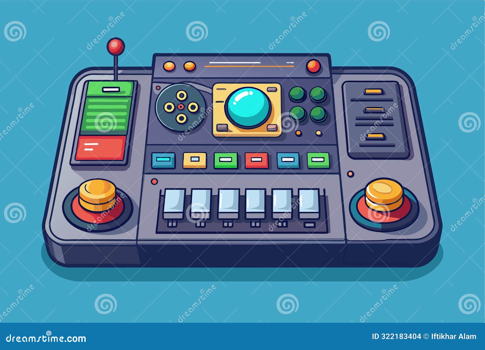 A Semi-flat Illustration of a Customizable Control Panel with Various ...
