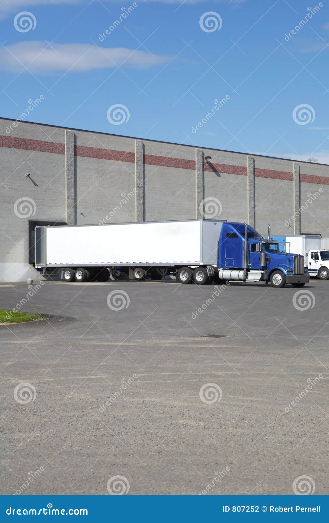 Semi at Loading Dock stock photo. Image of drive, doors - 807252
