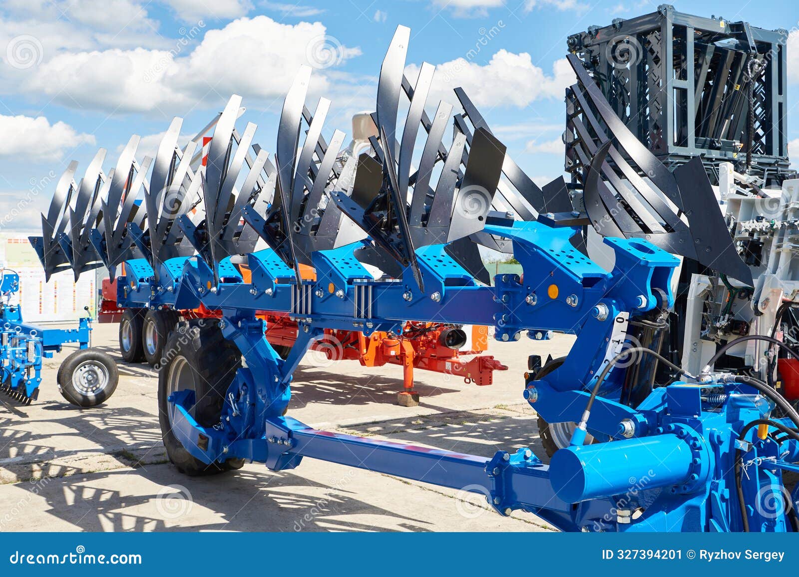 Semi-mounted Plow for Tractors Stock Image - Image of tractor, steel ...