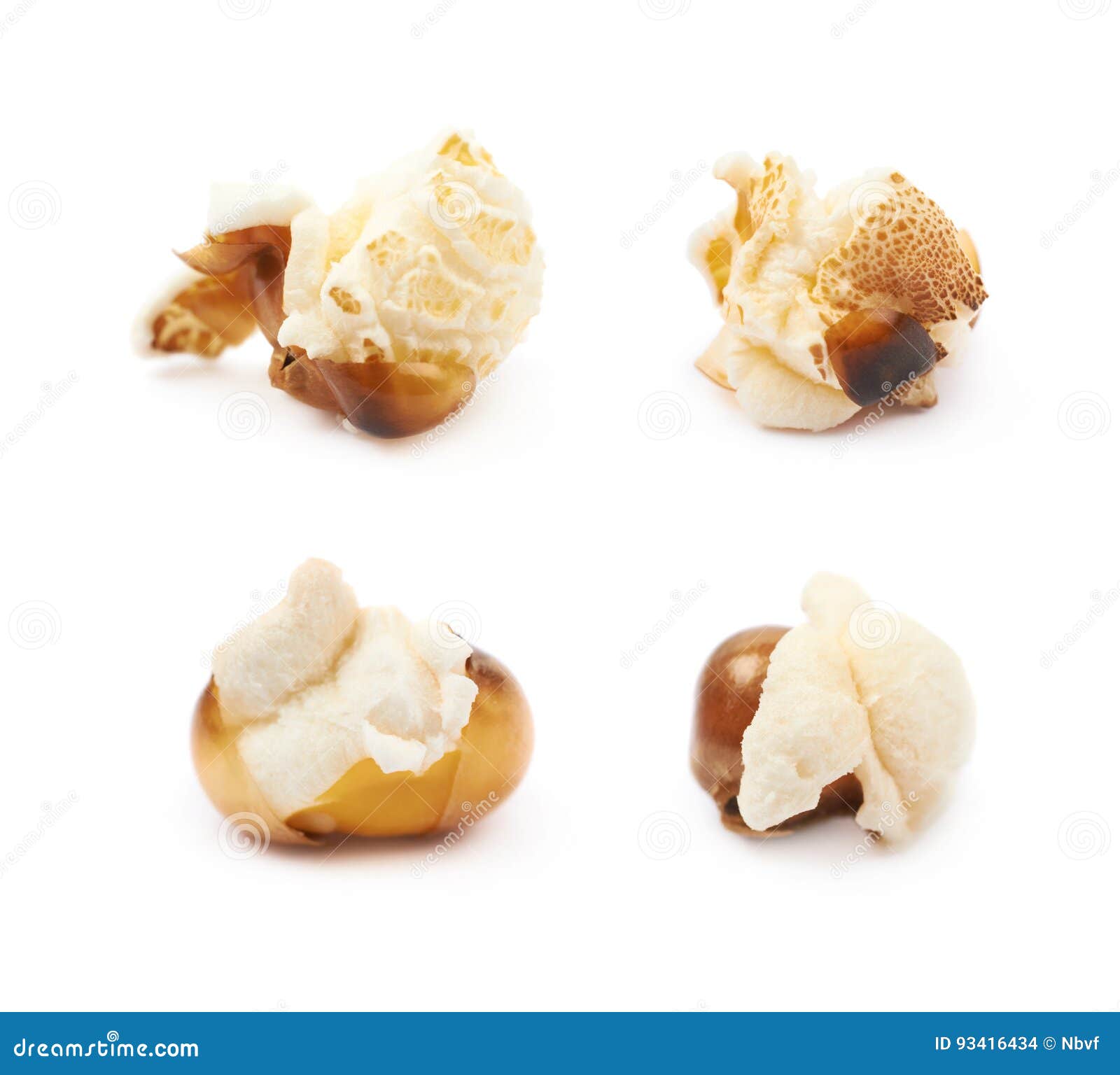 Semi-opened Popcorn Kernel Isolated Stock Photo - Image of object ...