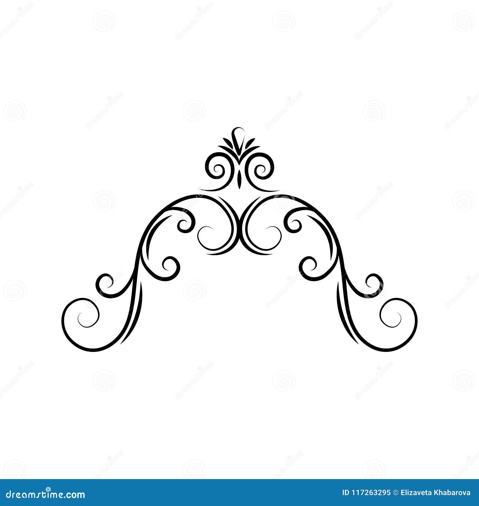 Semi-oval Flourish Swirl Frame. Decorative Page Border. Filigree ... Semi-oval Flourish Swirl Frame. Decorative Page Border. Filigree ...