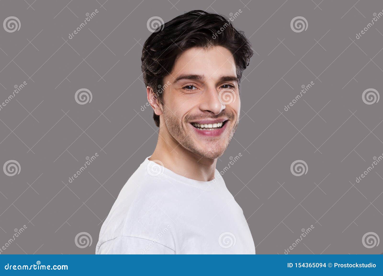 Semi Profile Portrait of Cheerful Caucasian Guy Stock Photo - Image of ... Semi Profile Portrait of Cheerful Caucasian Guy Stock Photo - Image of ...