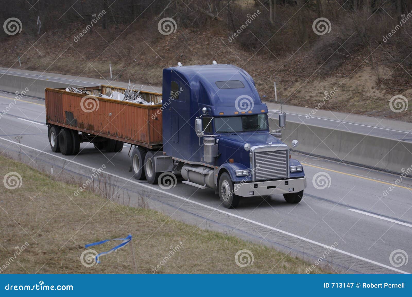 Semi Pulling Garbage Load stock image. Image of refuse - 713147