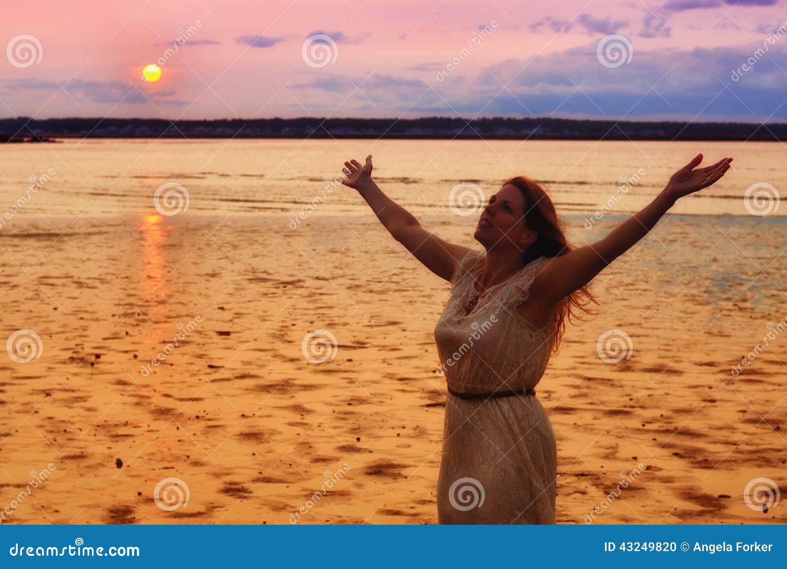 Semi Silhouette of Woman Raising Hands at Ocean Stock Photo - Image of ... Semi Silhouette of Woman Raising Hands at Ocean Stock Photo - Image of ...