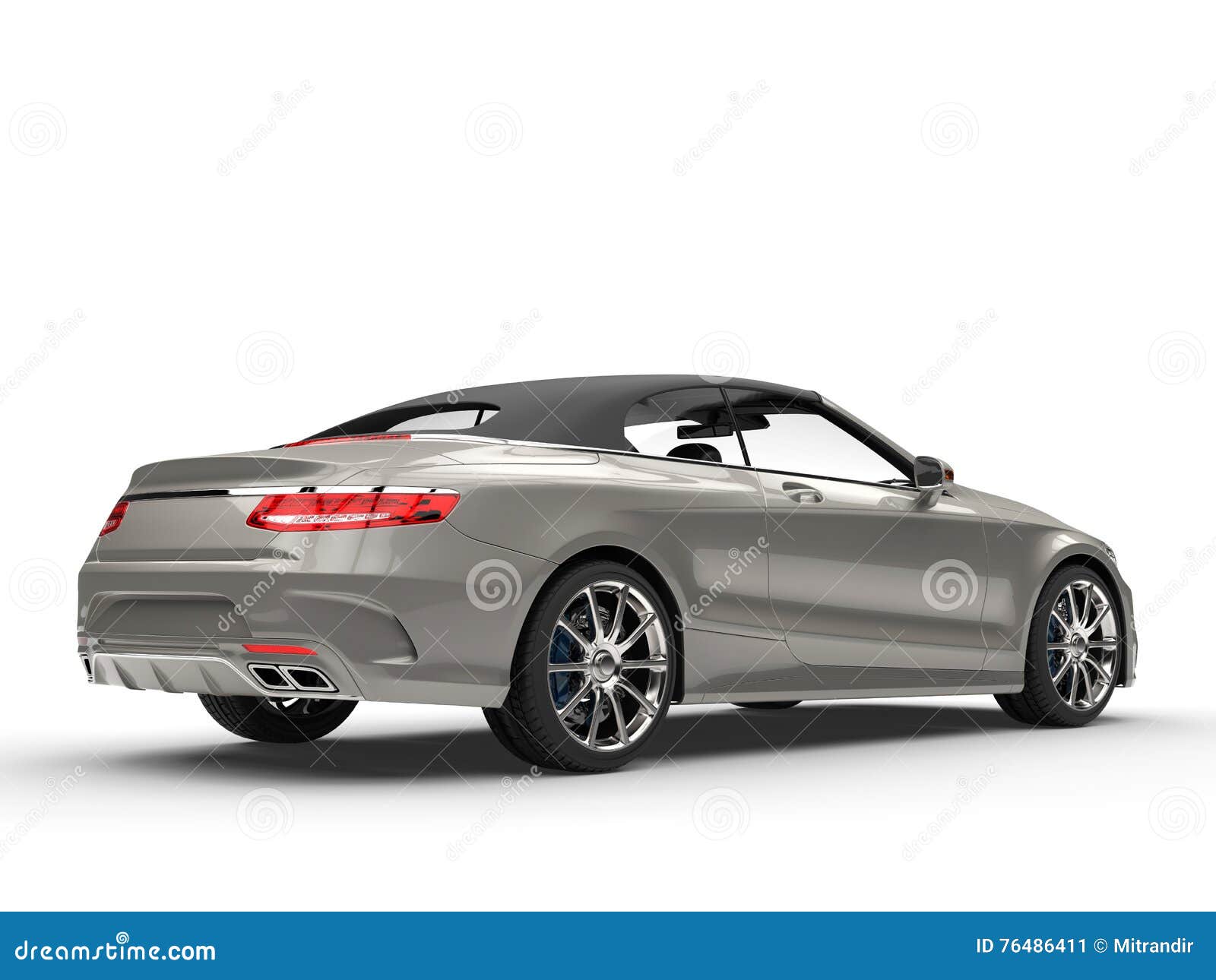 Semi Silver Metallic Business Car - Rear View Stock Illustration ...