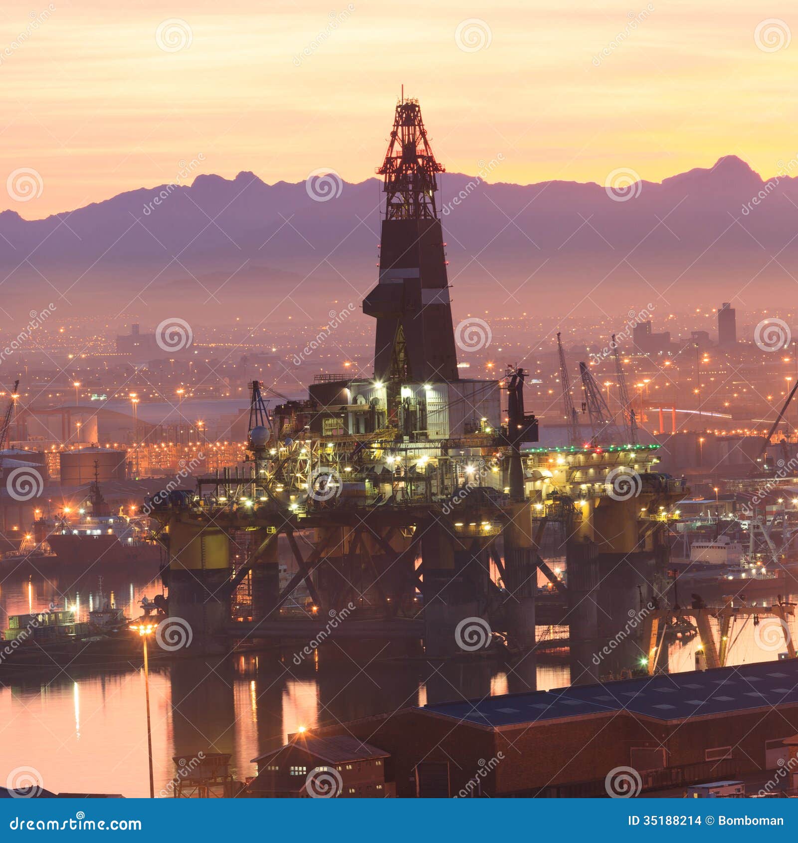 Semi Submersible Oil Rig At Cromarty Firth Royalty-Free Stock Image ...