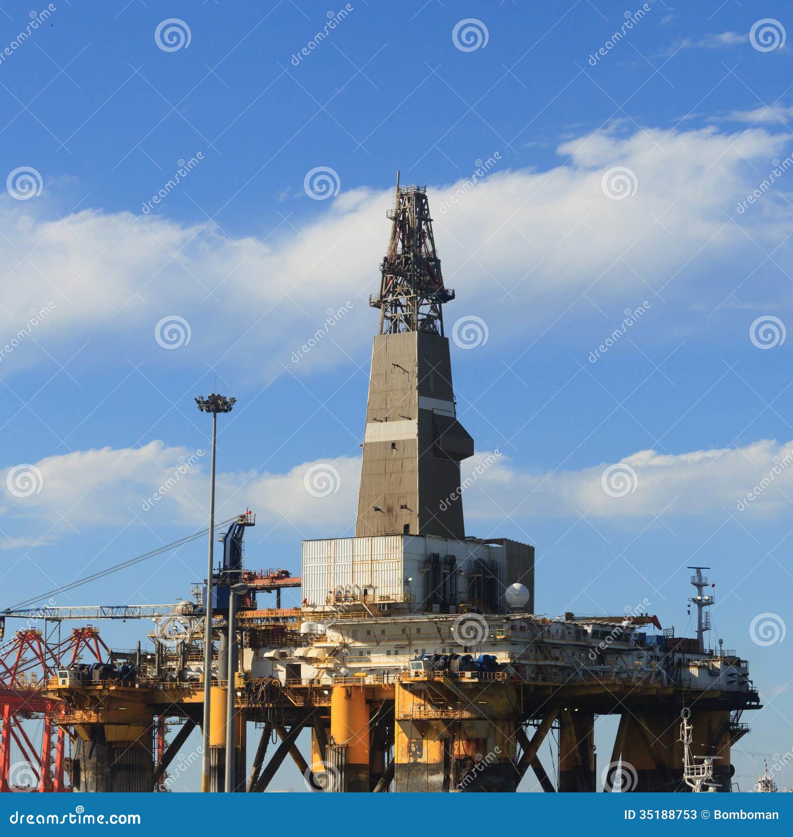 Semi Submersible Drilling Rig Stock Image - Image of oilfield, dock ...