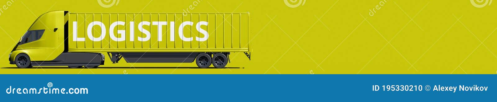LOGISTICS Text on the Modern Electric Truck, 3d Rendering Stock ...