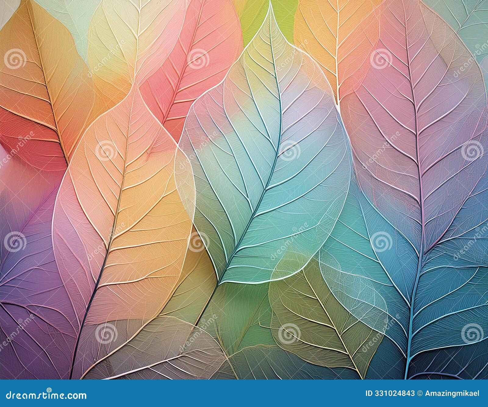 Semi Transparent Leaf Skeletons Layered Design Emphasizing Delicate ...