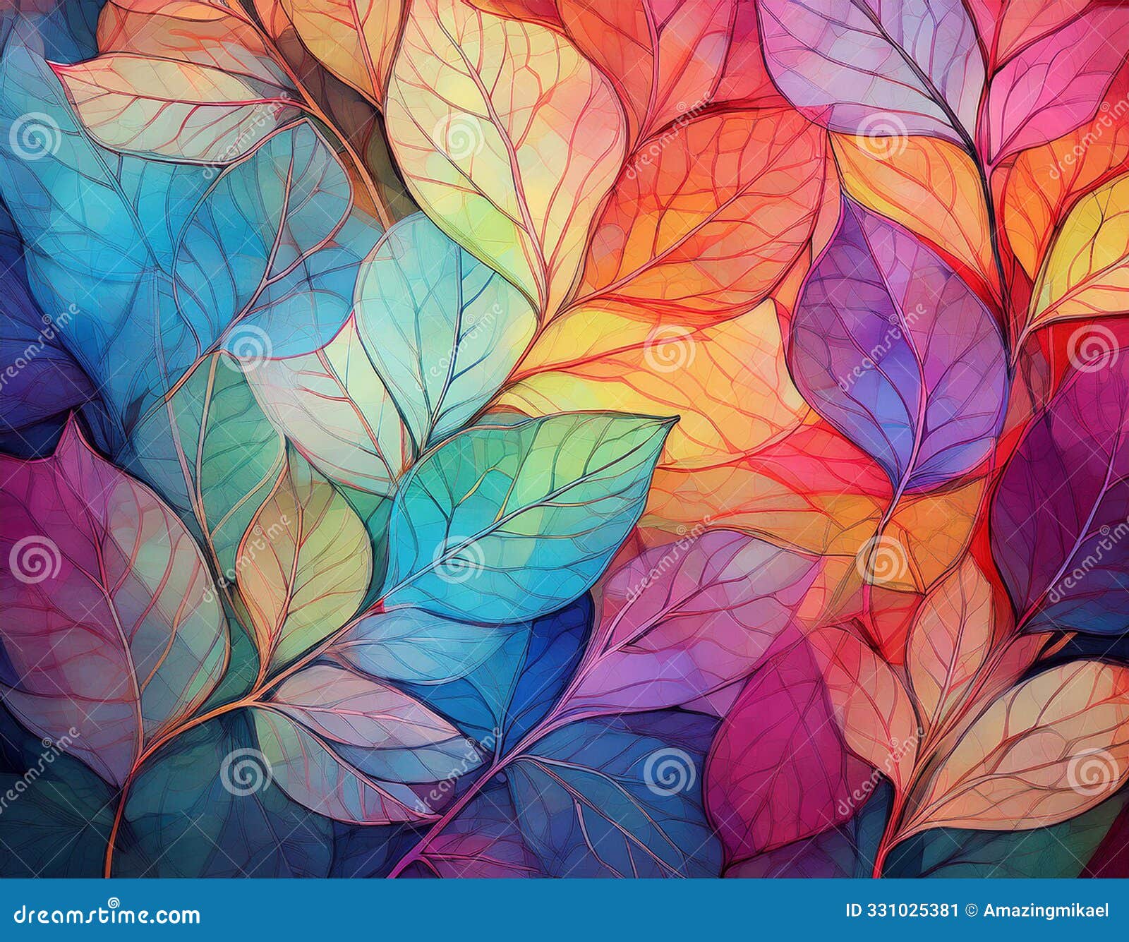 Semi Transparent Leaf Skeletons Layered Design Emphasizing Delicate ...