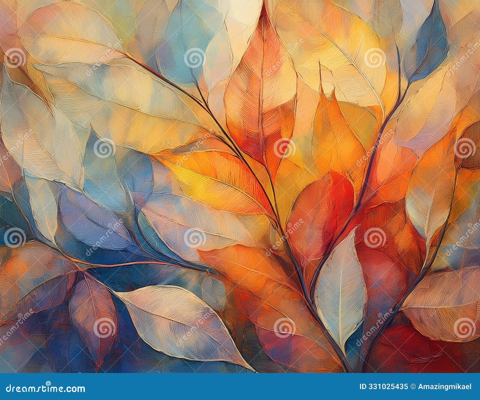 Semi Transparent Leaf Skeletons Layered Design Emphasizing Delicate ...