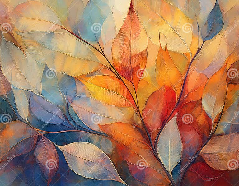 Semi Transparent Leaf Skeletons Layered Design Emphasizing Delicate ...