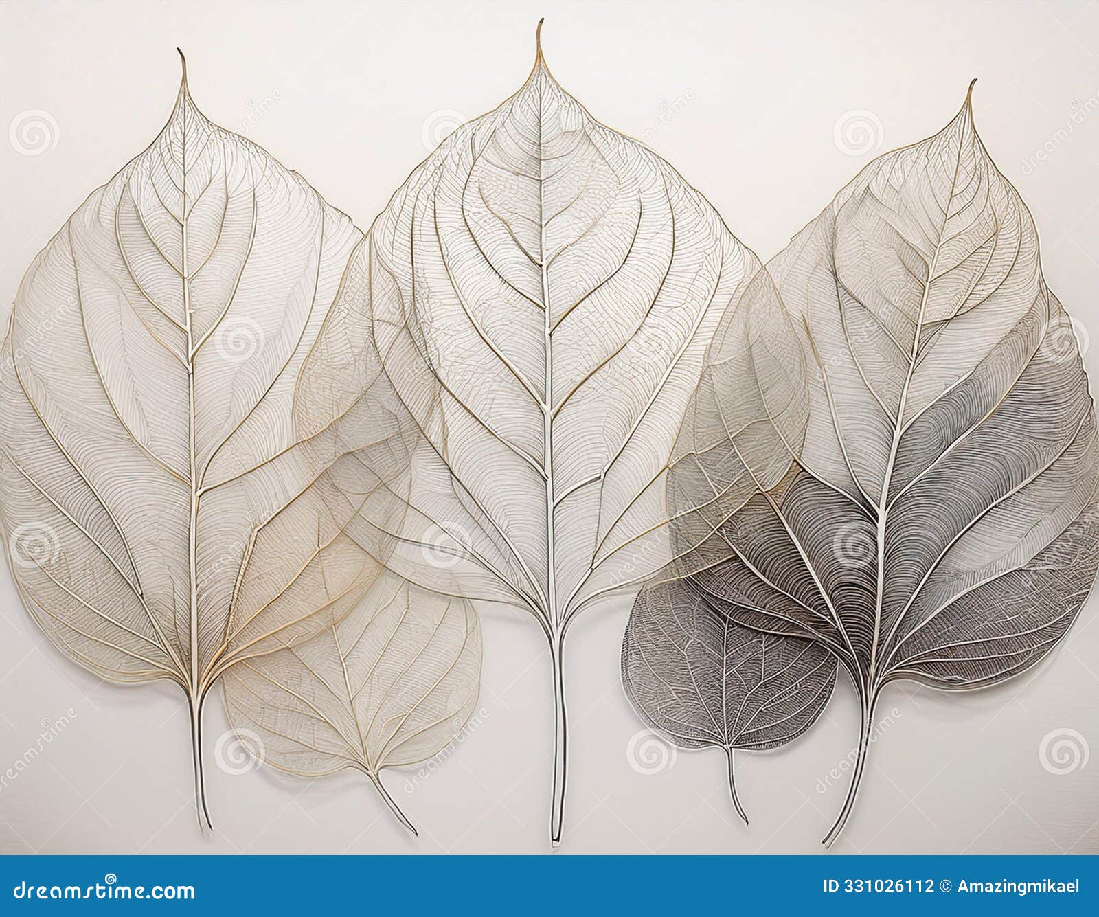 Semi Transparent Leaf Skeletons Layered Design Emphasizing Delicate ...
