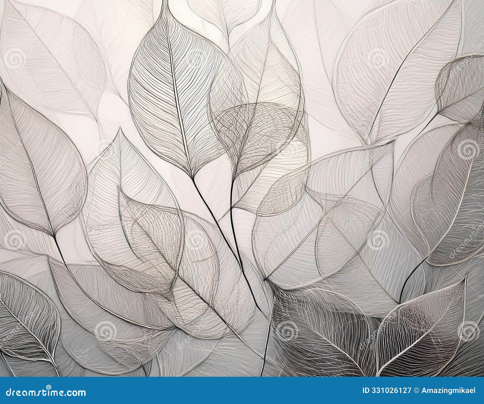 Semi Transparent Leaf Skeletons Layered Design Emphasizing Delicate ...