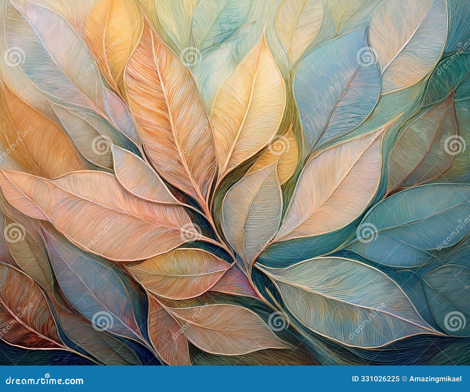 Semi Transparent Leaf Skeletons Layered Design Emphasizing Delicate ...