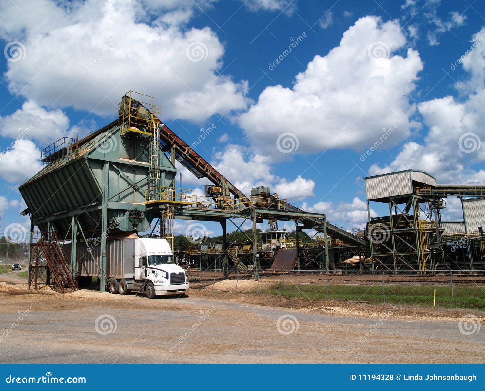 Semi Truck Being Filled with Wood Chips Stock Photo - Image of ...