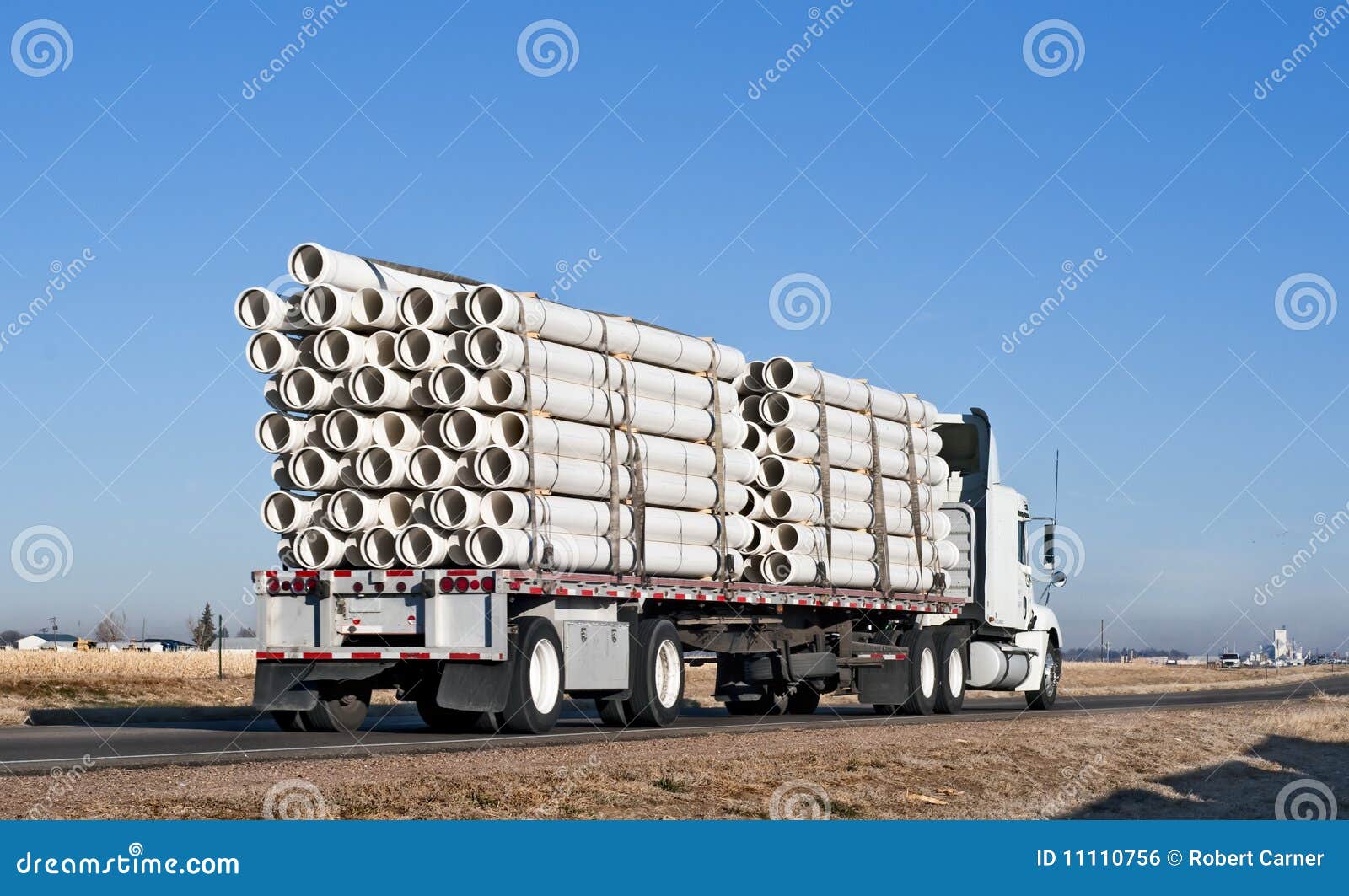 Flatbed Semi Truck With Freight Royalty-Free Stock Photography ...