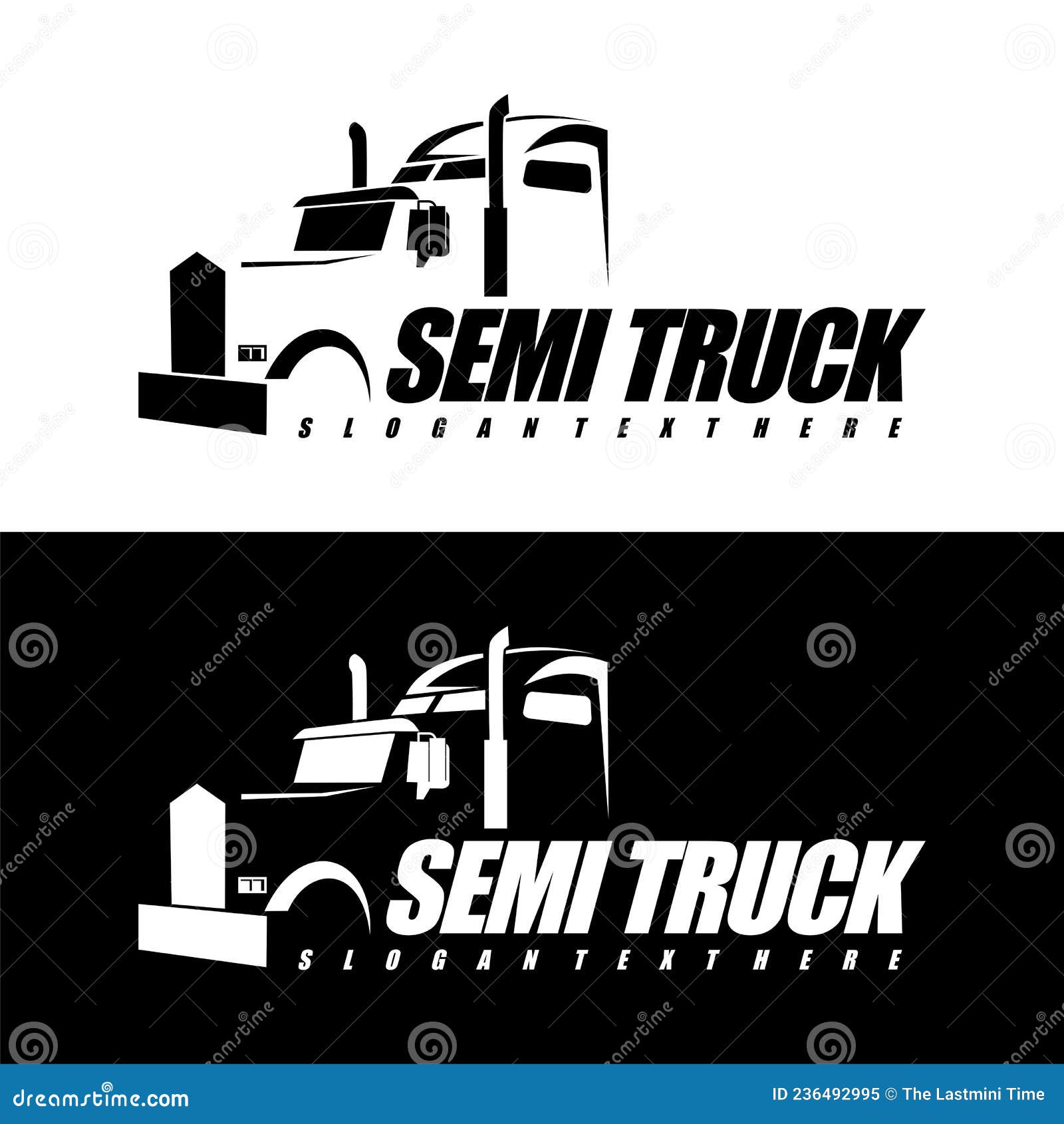 Semi truck logo design stock vector. Illustration of drive - 236492995