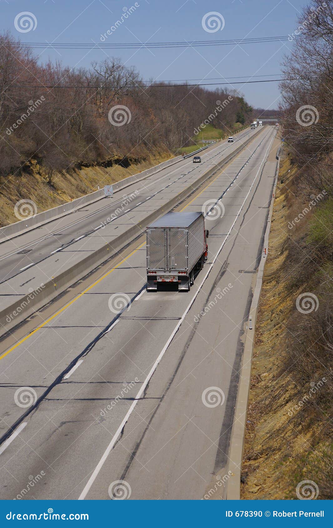 Semi Truck Rear View stock photo. Image of device, freeway - 678390