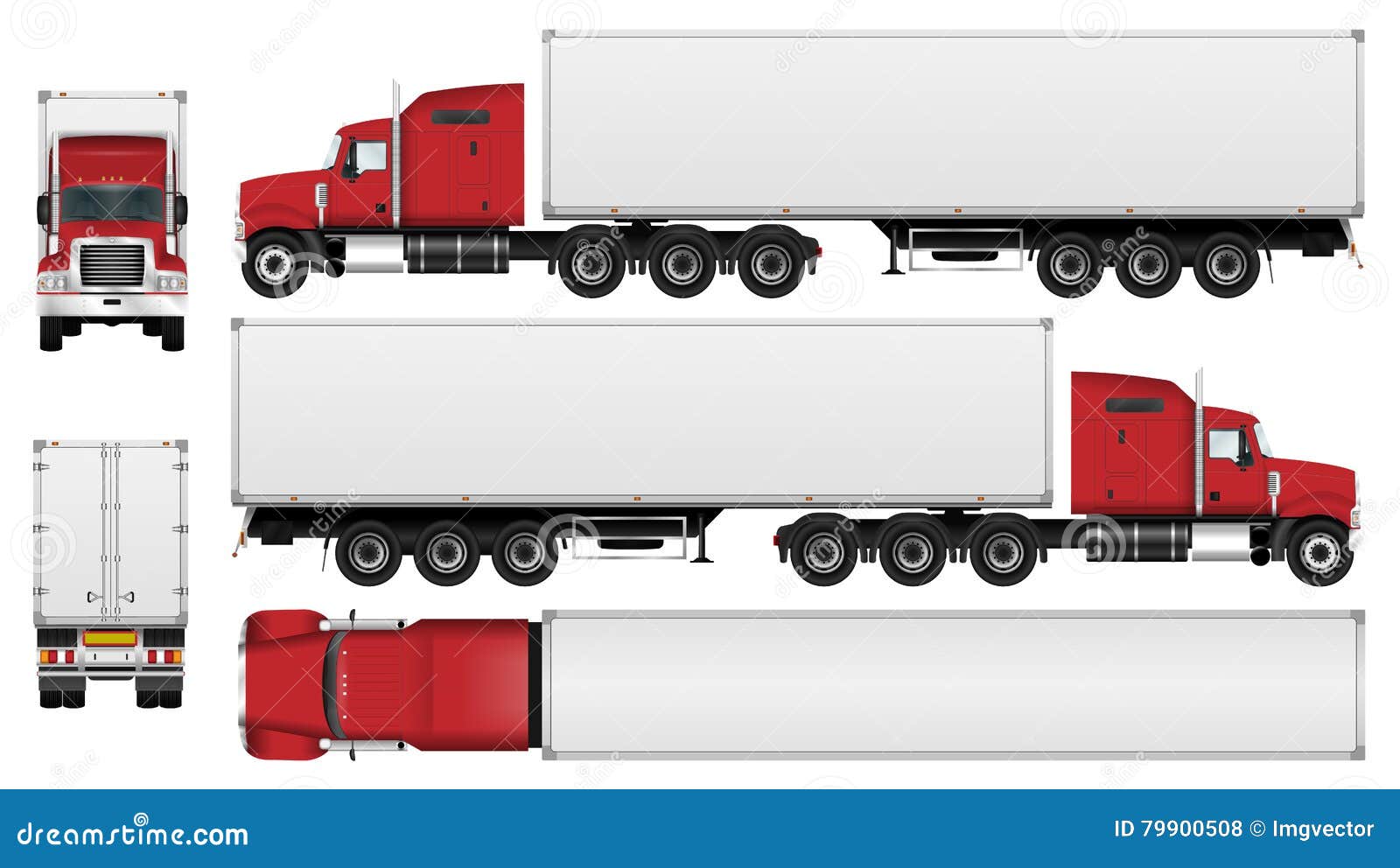 Semi Truck on White Background Stock Vector - Illustration of cargo ...