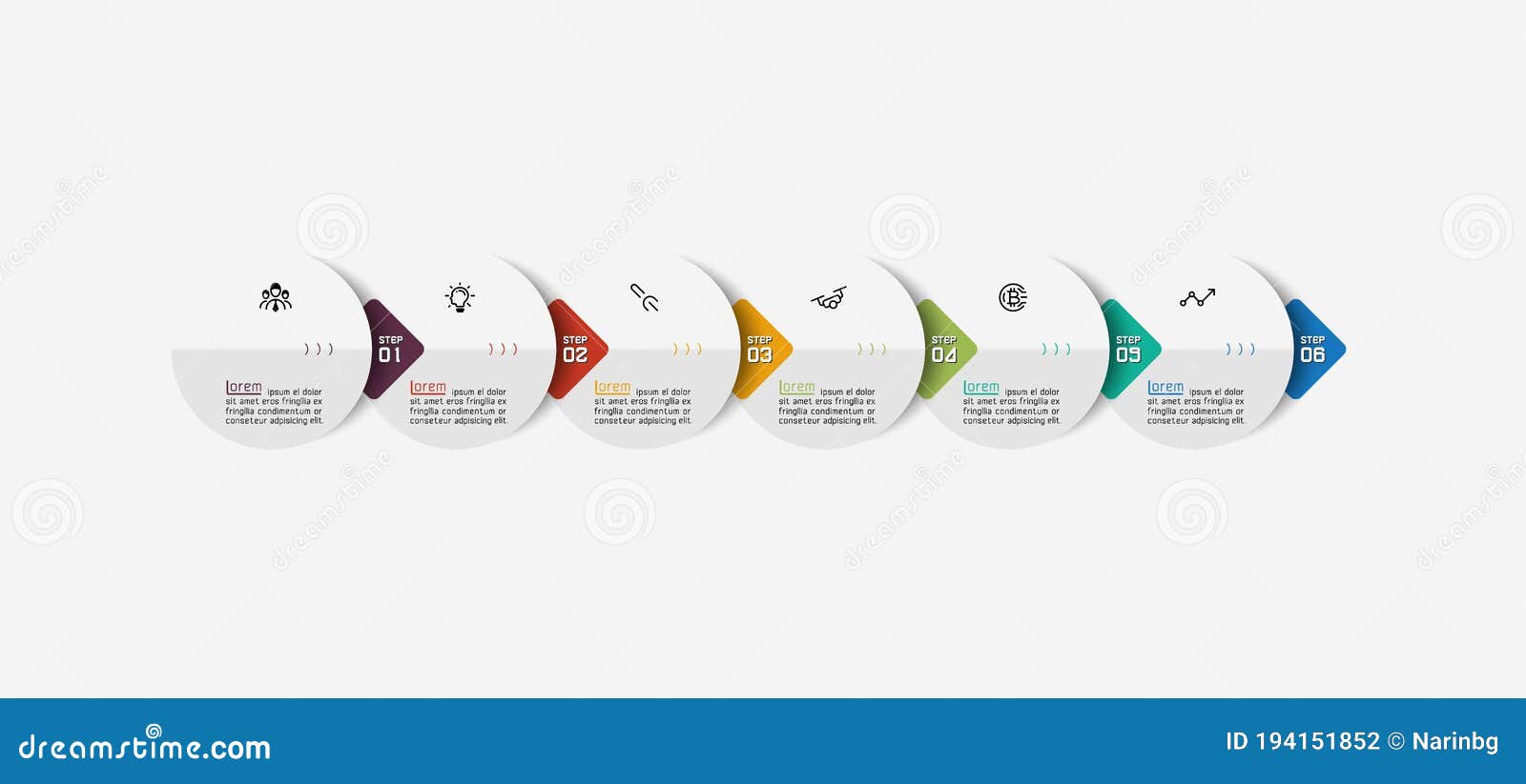 Horizontal Infographics Template Design With Four Steps Cartoon Vector ...