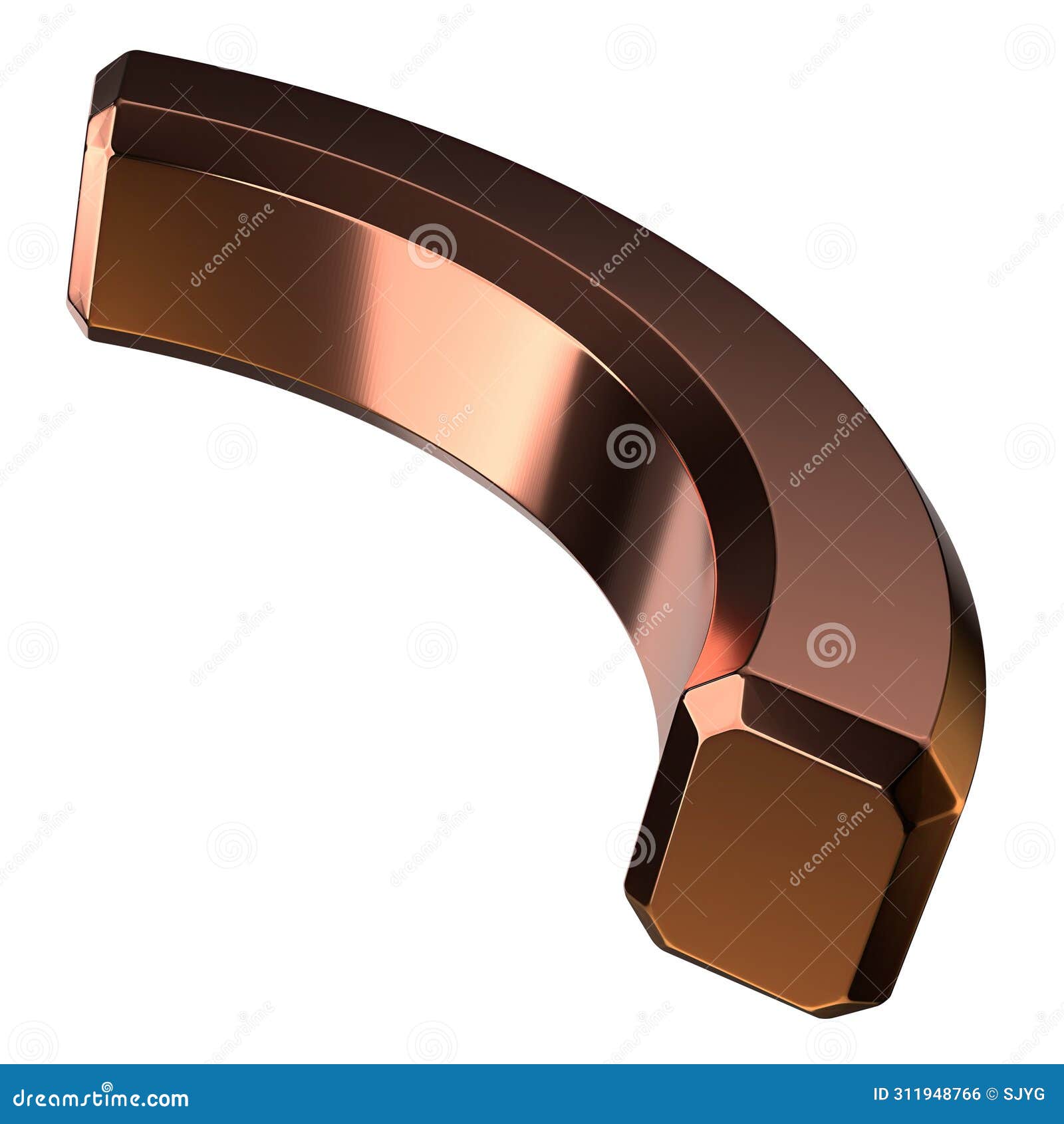 Semicircle Coil Fragment Copper Metal Object Structure Design Element ...