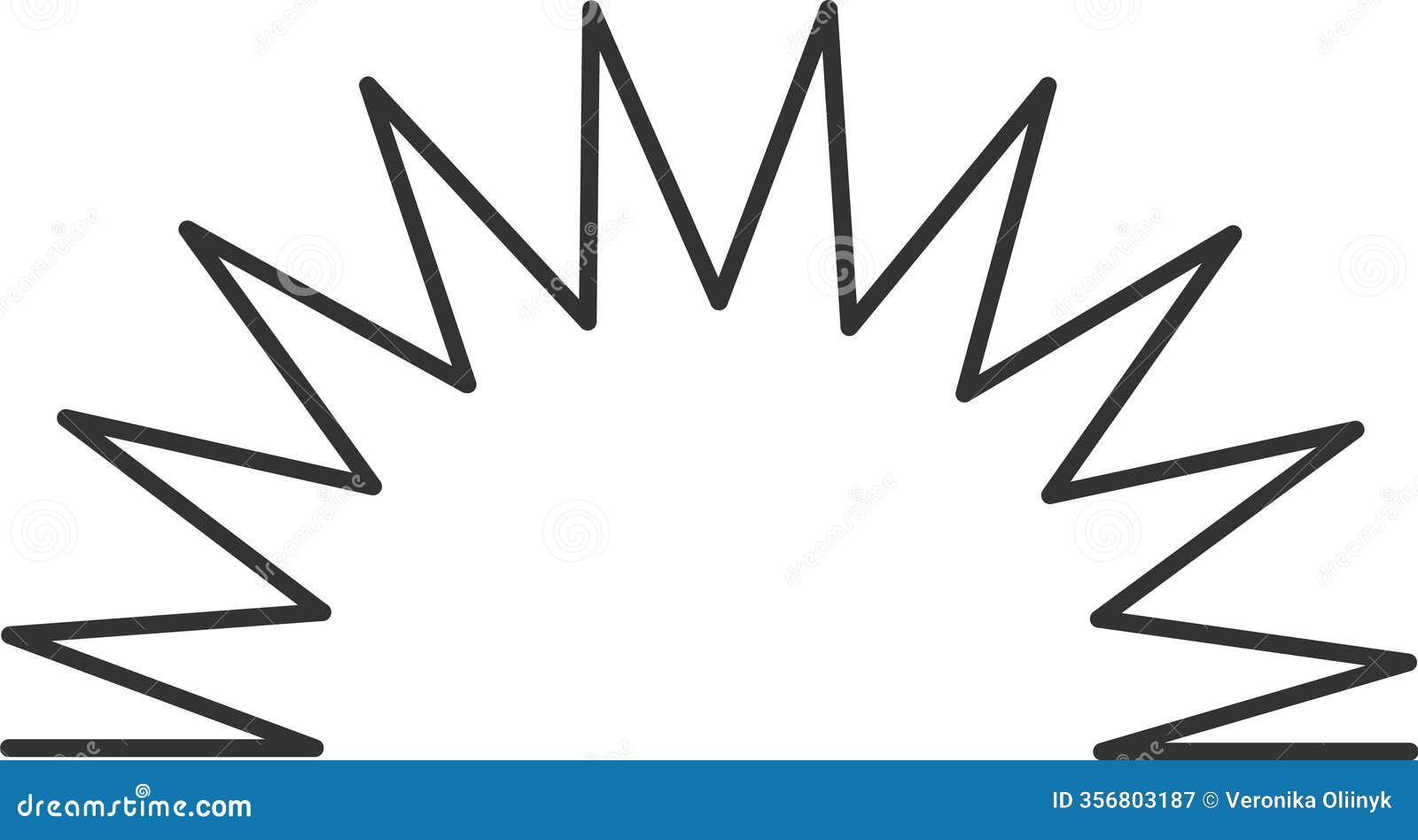 Semicircle Formed By Zigzag Lines Creating A Sun Or Star Shape, Simple ...