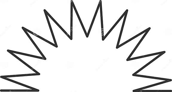 Semicircle Formed by Zigzag Lines Creating a Sun or Star Shape, Simple Graphic Design Element ...