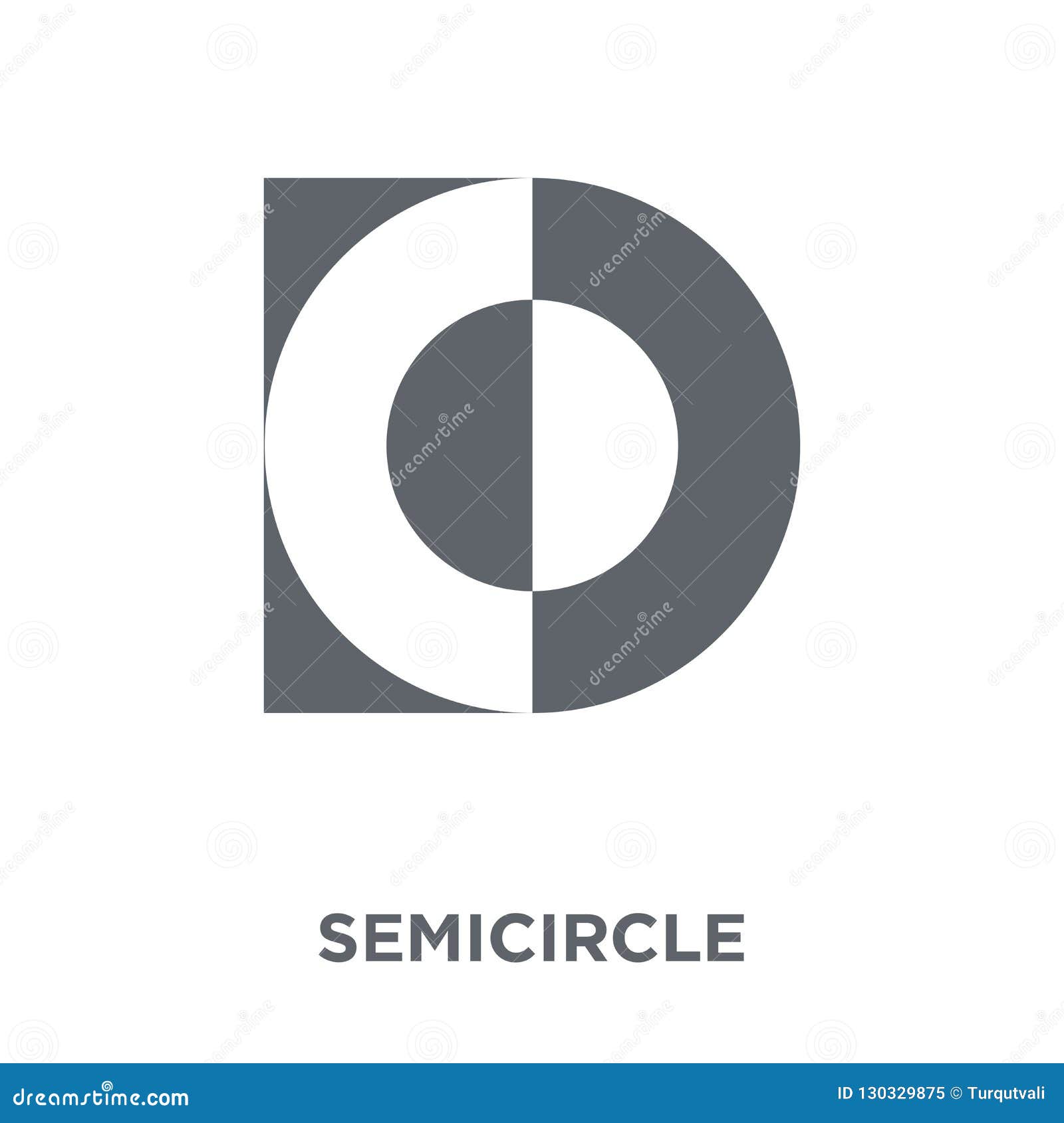 Semicircle Icon from Geometry Collection. Stock Vector - Illustration ...