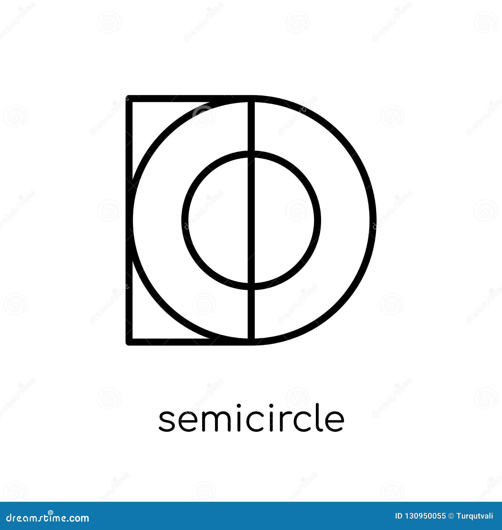 Semicircle Icon from Geometry Collection. Stock Vector - Illustration ...