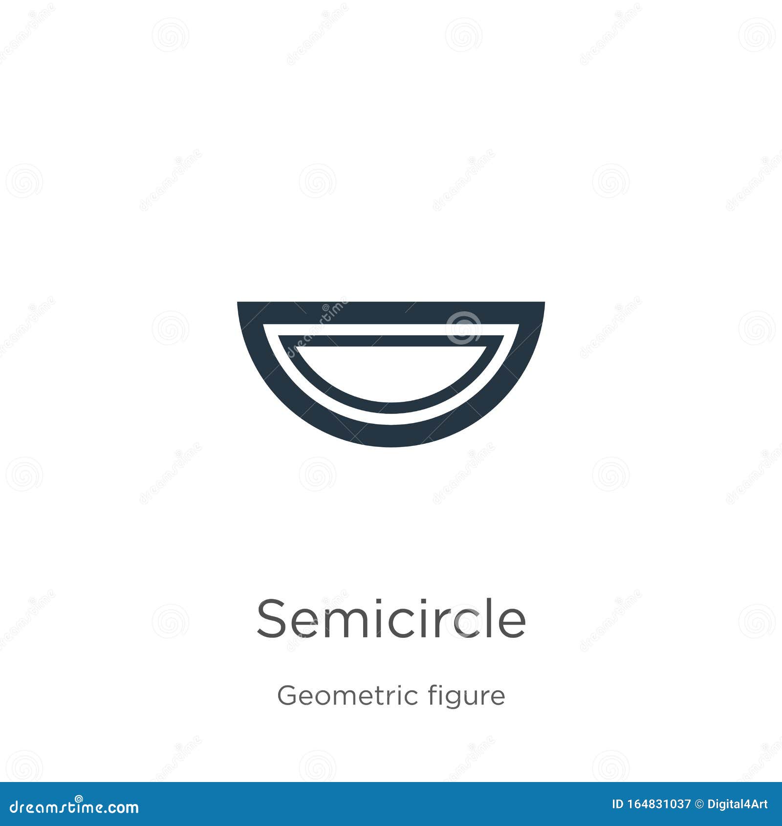 Semicircle Icon Vector. Trendy Flat Semicircle Icon from Geometry ...