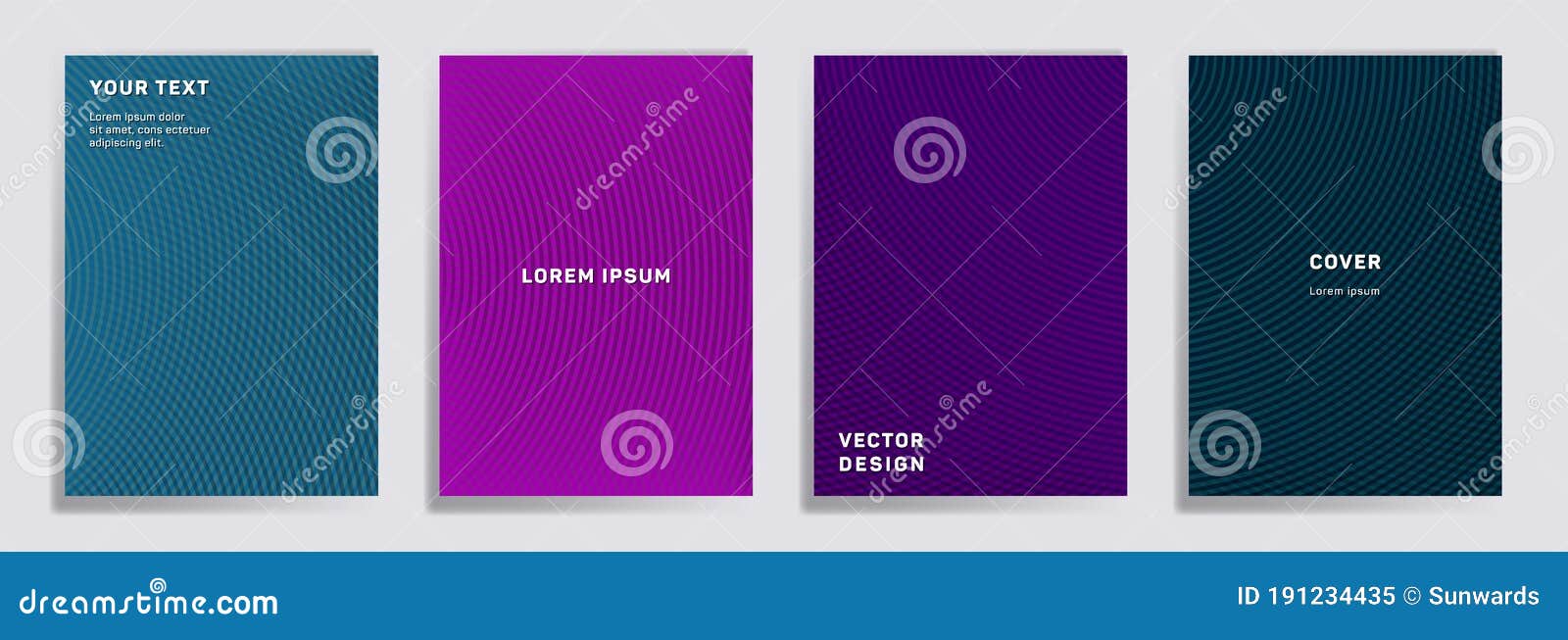 Semicircle Lines Halftone Grid Covers Vector Set. Stock Vector ...