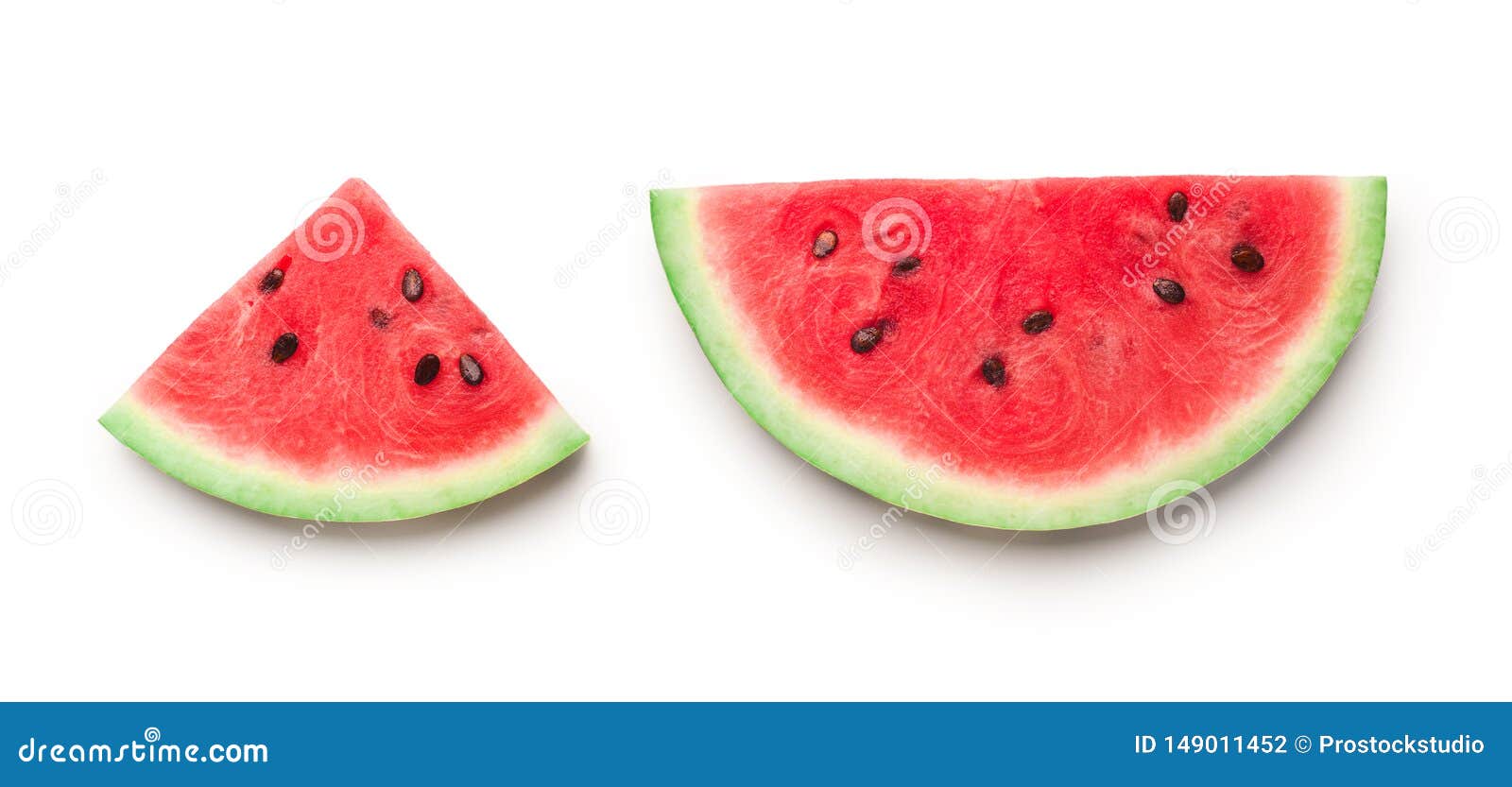 Semicircle and Triangle Shaped Ripe Watermelon Slices Isolated Stock ...