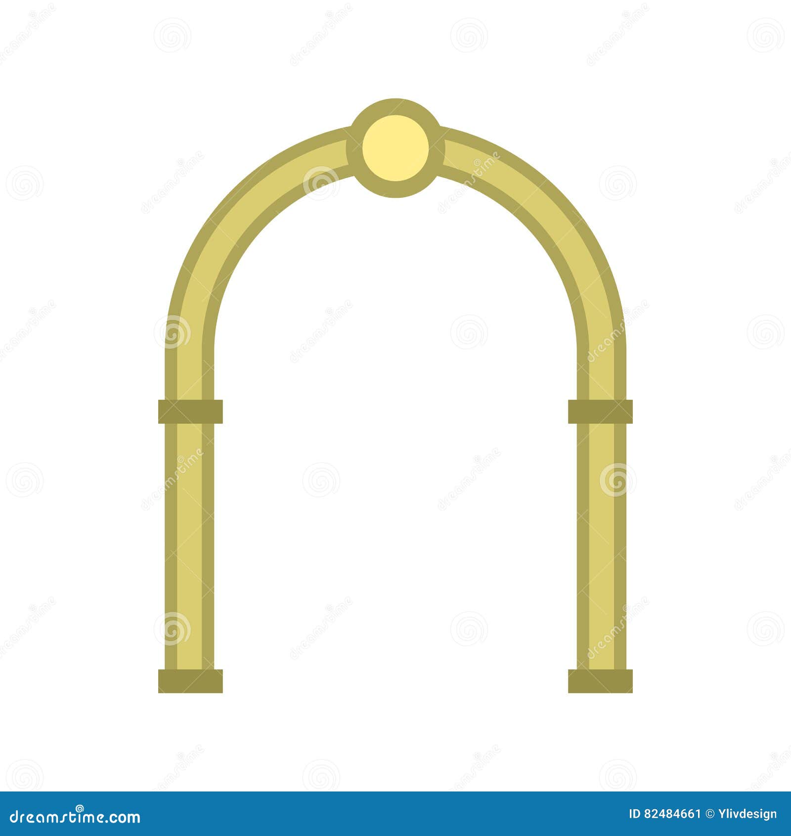 Semicircular Arch Bridge Structure Connecting Spaces Cartoon Vector ...