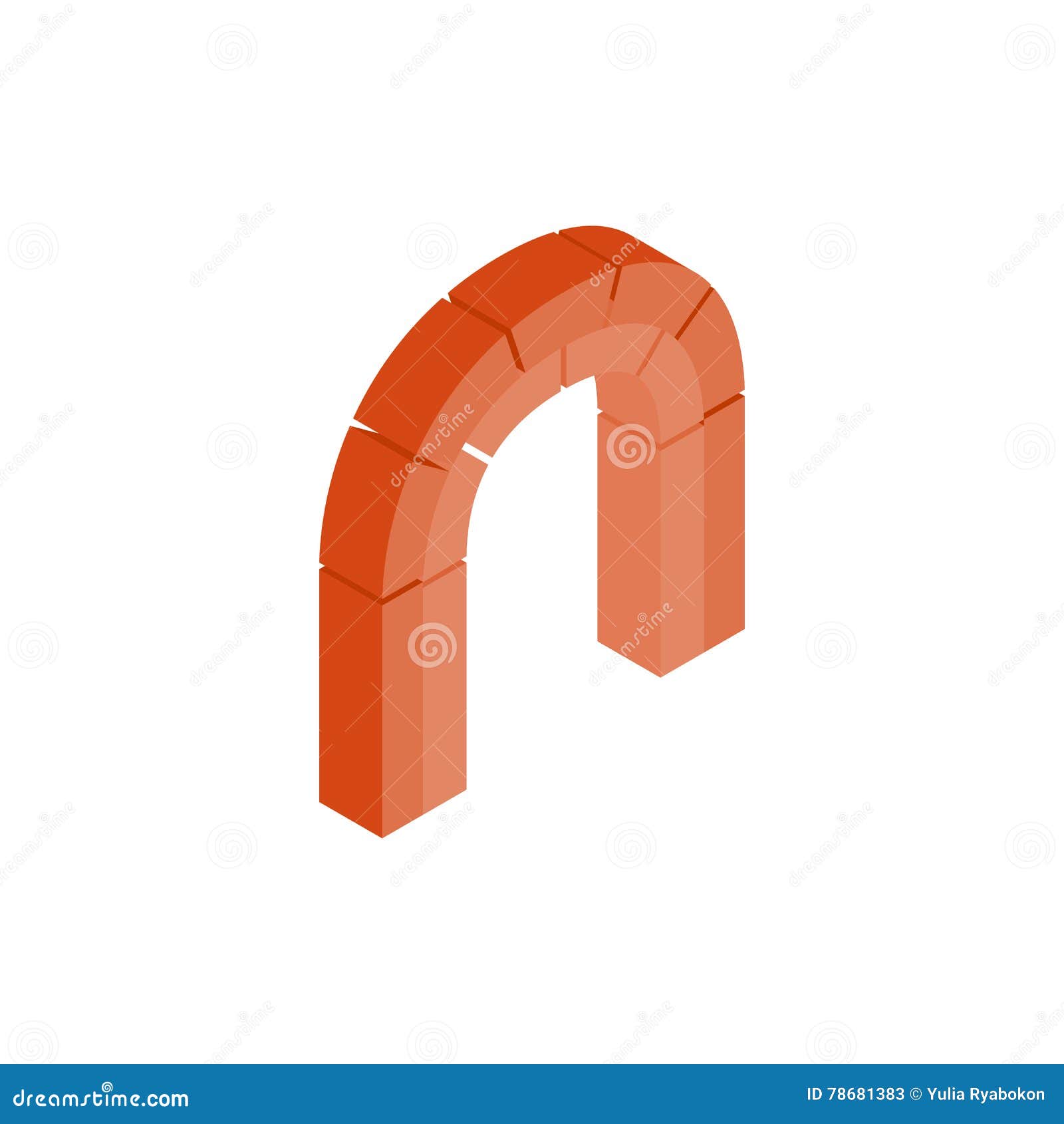 Semicircular Arch Bridge Structure Connecting Spaces Cartoon Vector ...