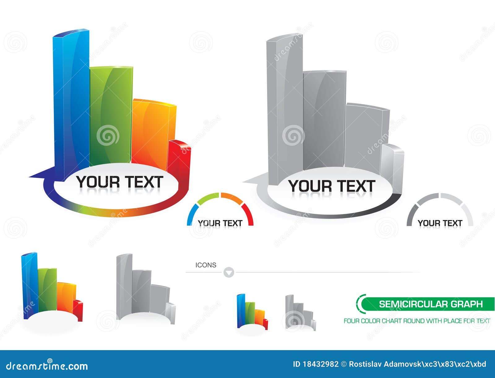 Semicircular Chart Graph stock vector. Illustration of graphic - 18432982