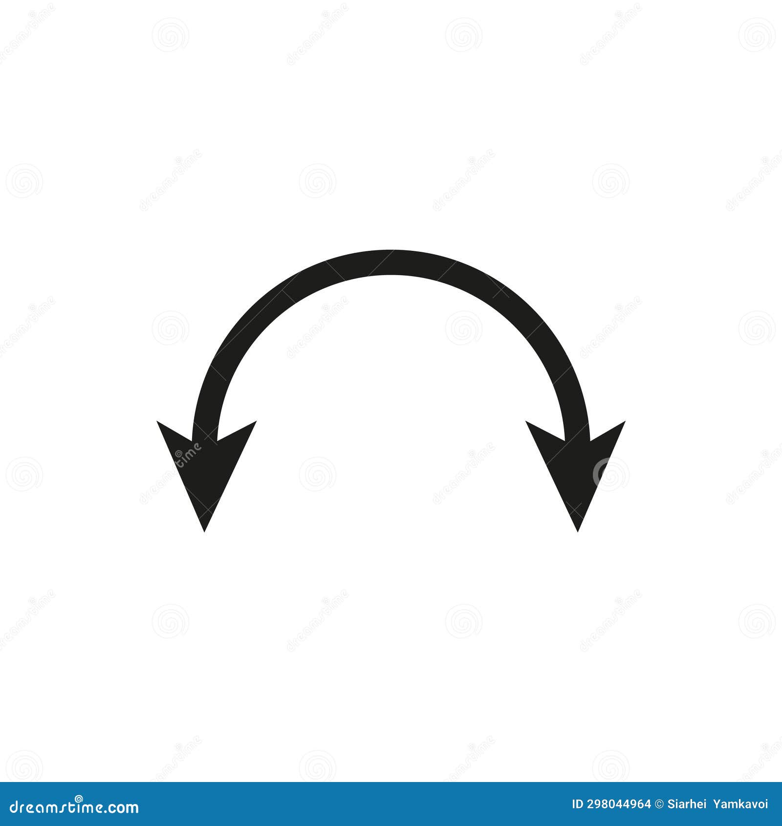 Semicircular Curved Thin Long Two Sided Arrow. Vector Illustration ...