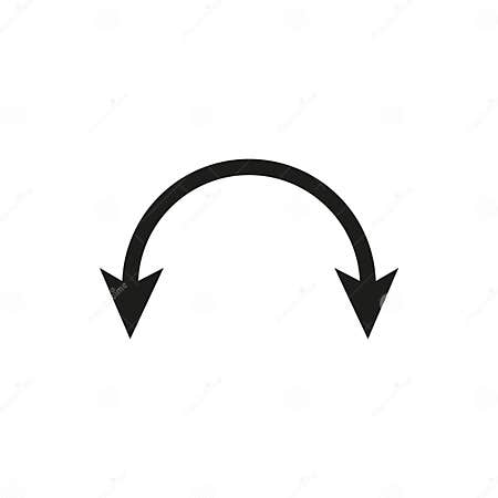 Semicircular Curved Thin Long Two Sided Arrow. Vector Illustration ...