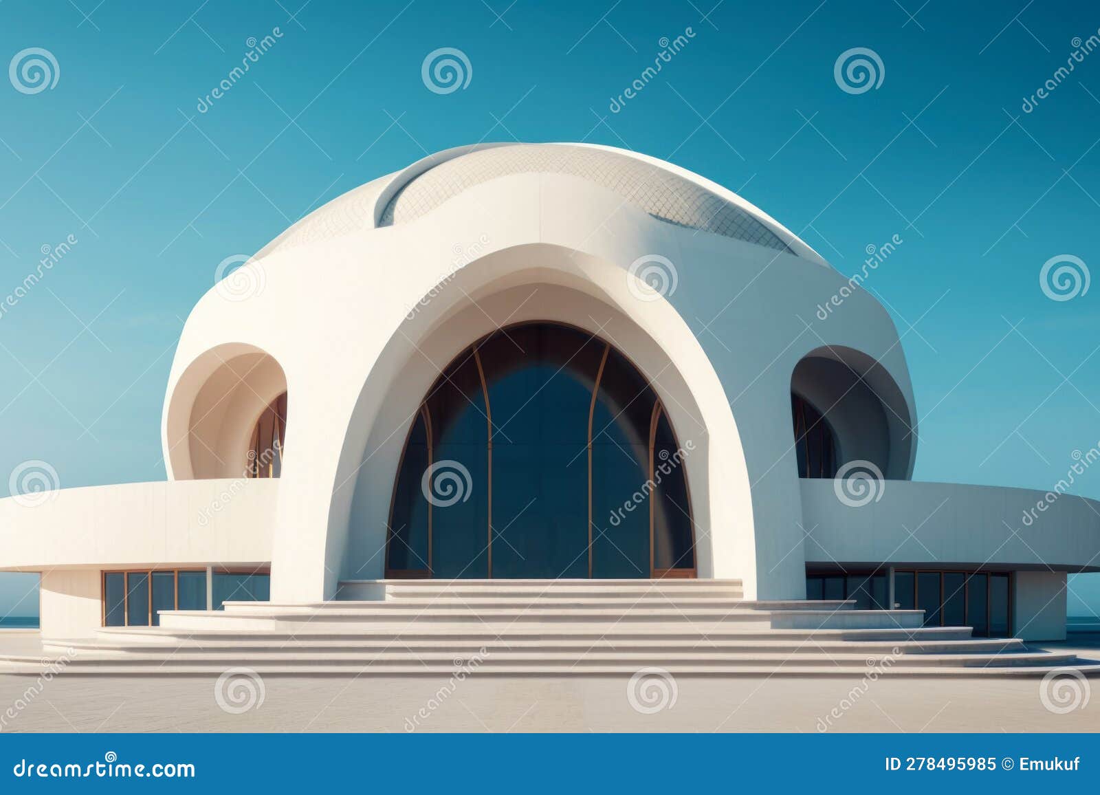 Semicircular House Futuristic Architectural Structure Generative Ai ...