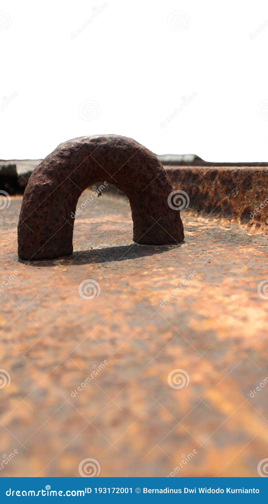 Semicircular Iron Ring Embedded in the Iron Plate Stock Image - Image ...