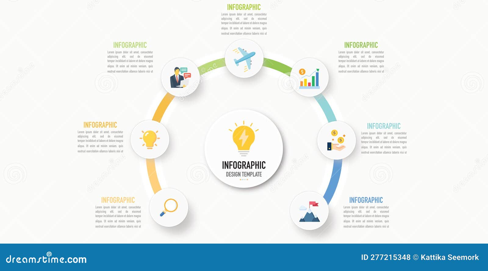Semicircular Mind Map Infographic For Business Presentation Vector Illustration | CartoonDealer ...