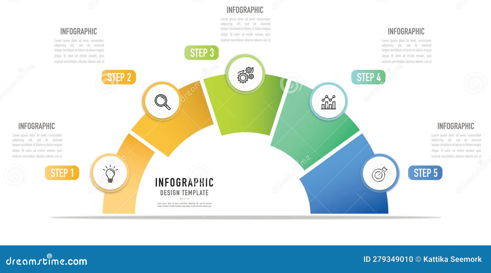 Semicircular or Pie Chart Infographic for Business Presentation Stock Vector - Illustration of ...