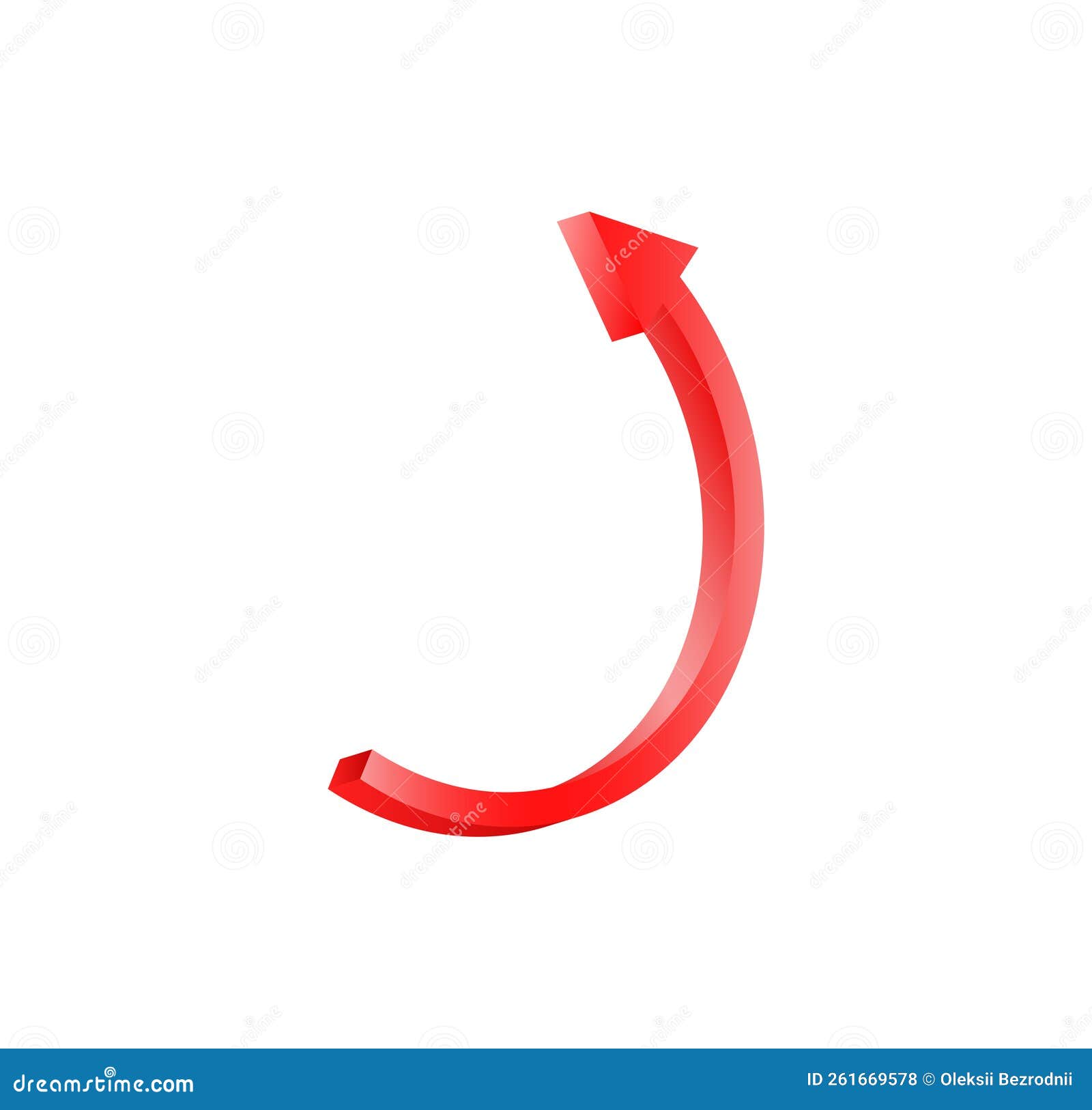 Semicircular Red Arrow. Forward Pointer and Business Cursor Stock Vector - Illustration of sharp ...